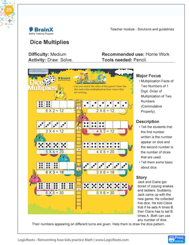 Multiplication table Board Game - Monster Sock Factory. 8 times more ...