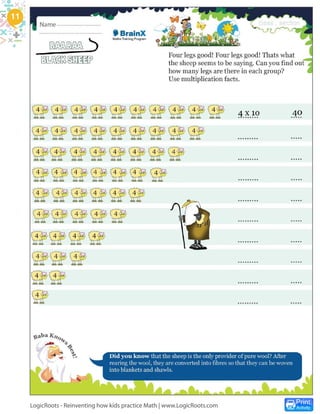 Multiplication Monster Worksheet