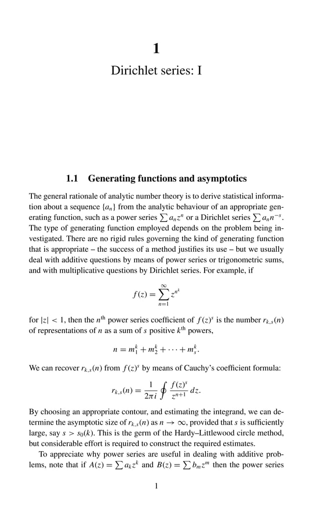 Multiplicative number theory i.classical theory cambridge | PDF ...