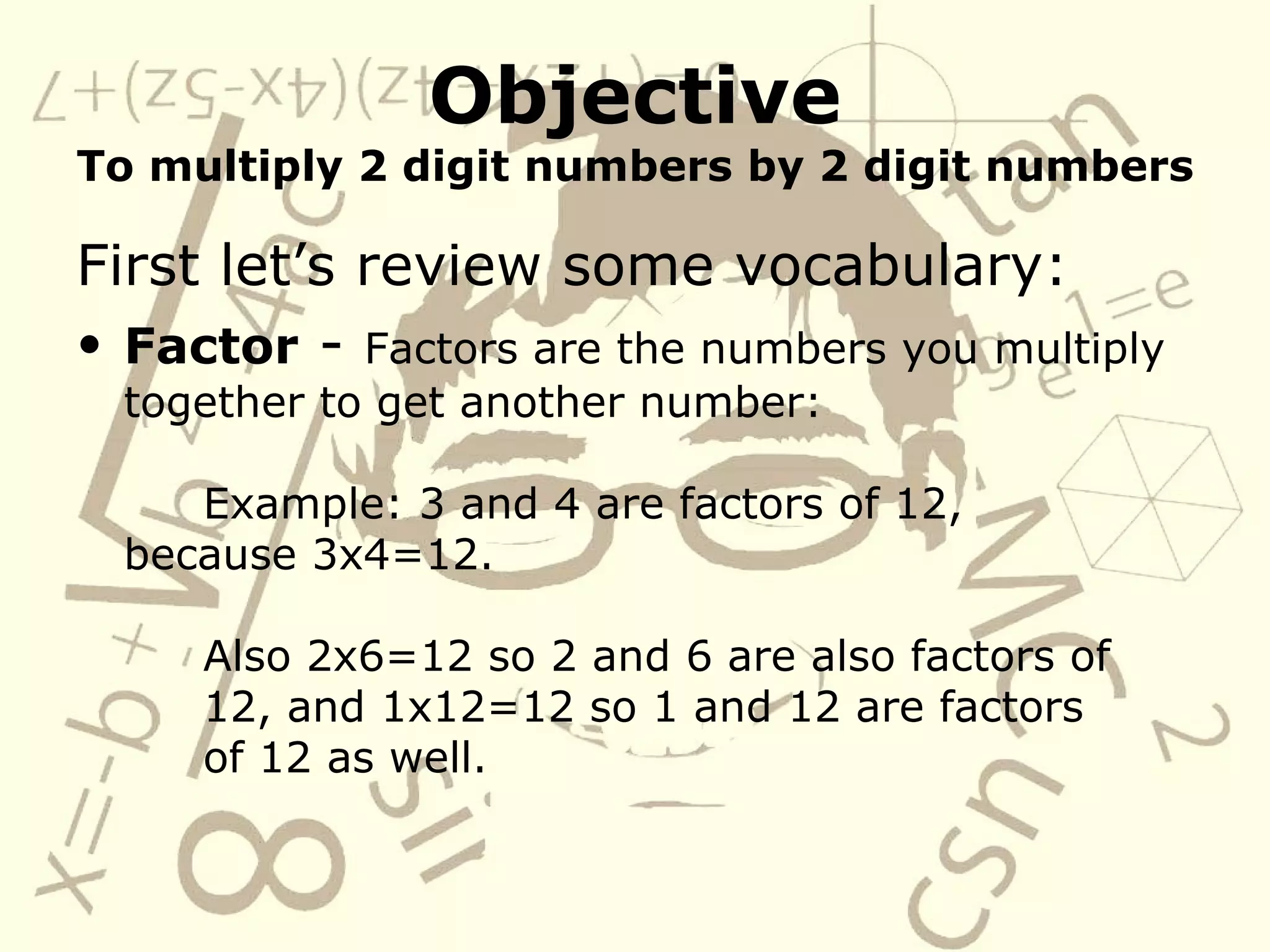 Multiply Two-Digit Numbers | PPT