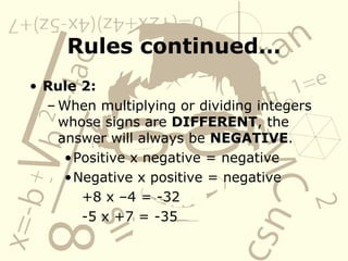 Multiply and divide integers | PPT
