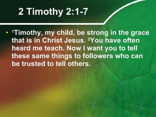 Multiplying Disciples 2 Timothy 2.1 7 | PPT