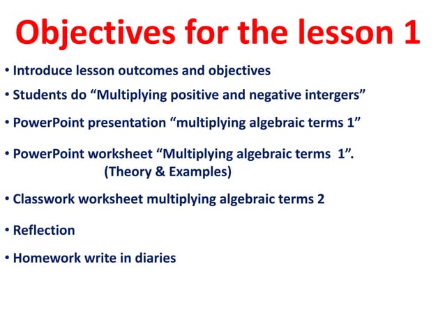 Multiplying algebraic terms | PPTX | Homework and Study | Education