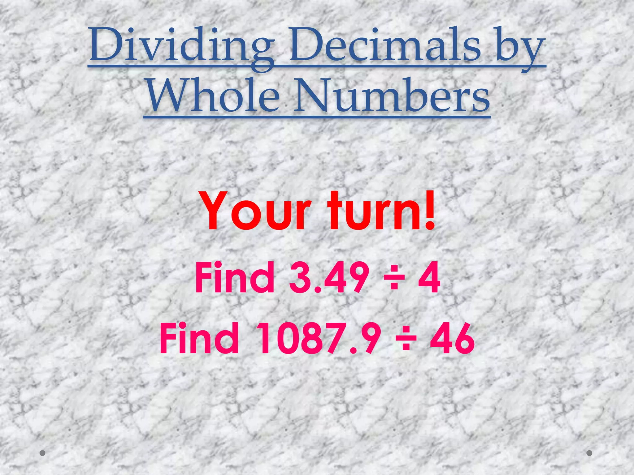 Multiplying and dividing decimals | PPSX