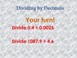 Multiplying and dividing decimals | PPSX