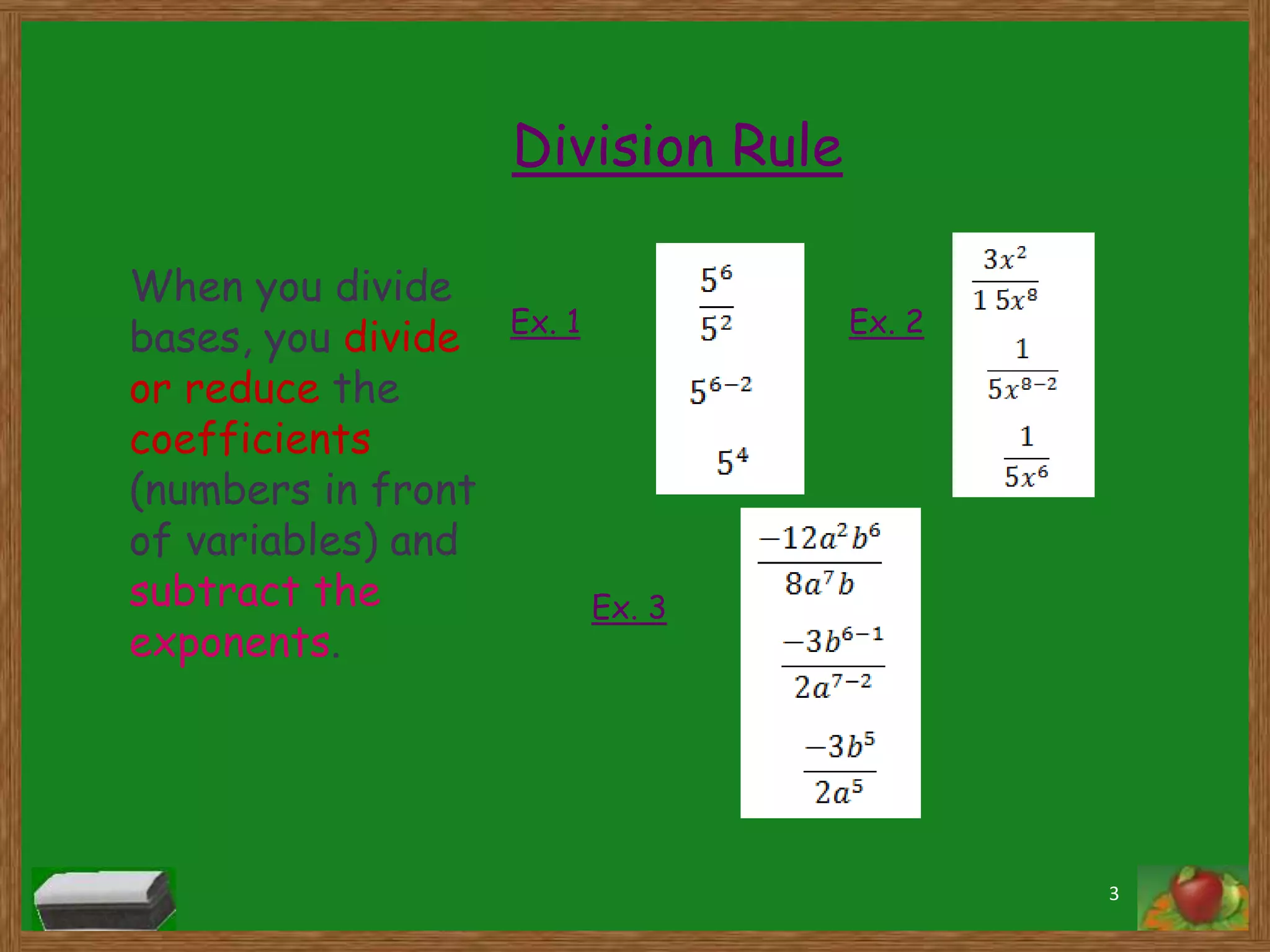 Multiplying and dividing exponents | PPT