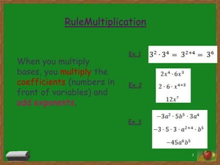 Multiplying and dividing exponents | PPT