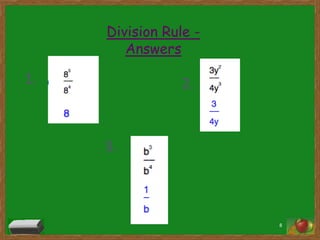 Multiplying and dividing exponents | PPT