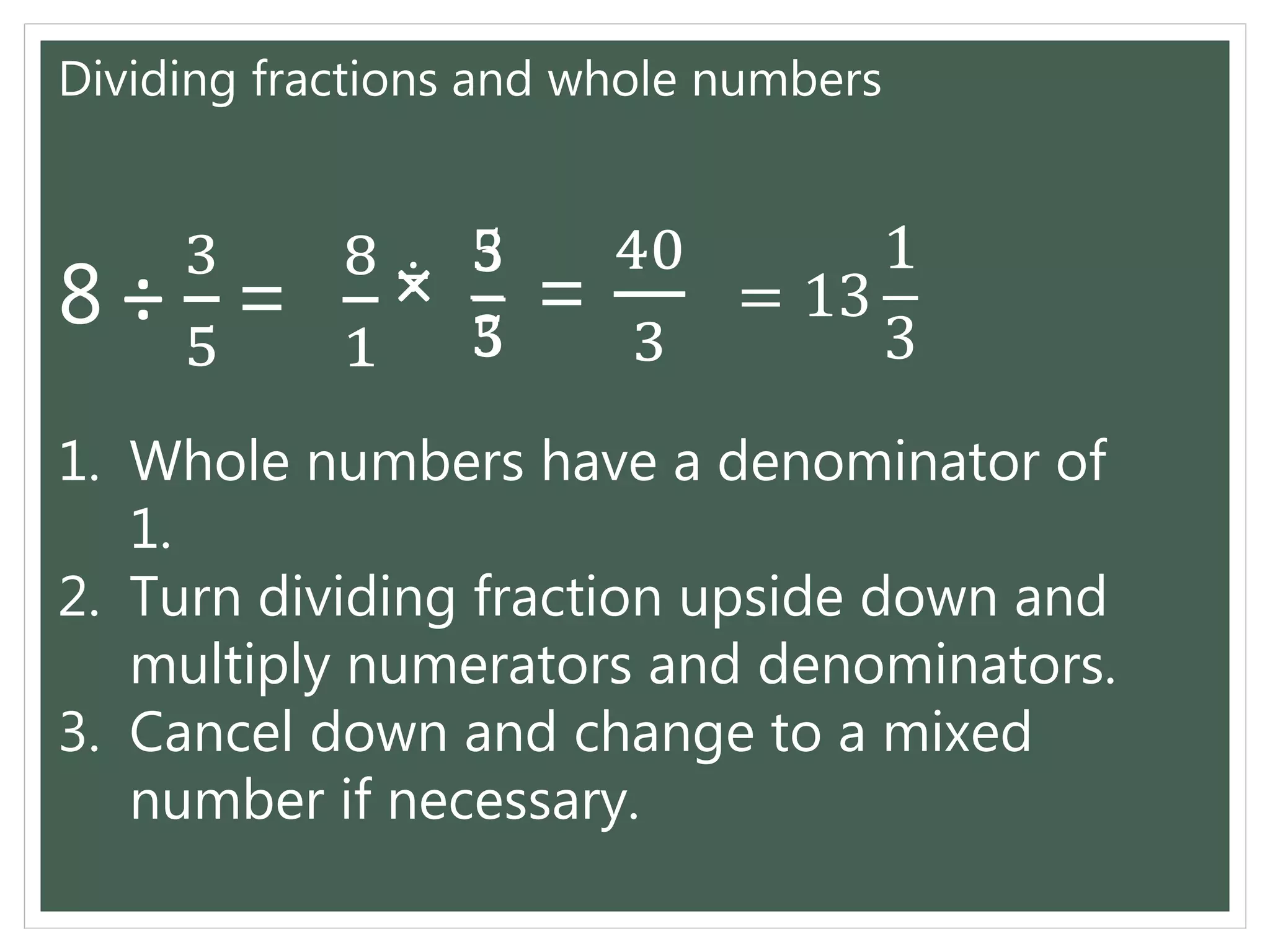 Multiplying and dividing fractions | PPTX