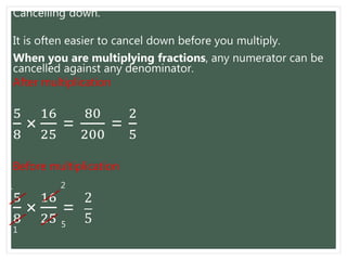 Multiplying and dividing fractions | PPTX