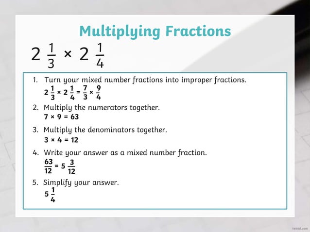 Multiplying And Dividing Fractions Multiplying Fractions Powerpoint Pptx