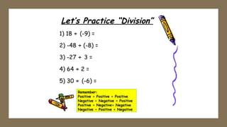 Multiplying and dividing integers | PPTX