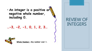 Multiplying and dividing integers | PPTX