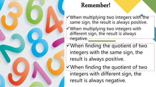 Multiplying and Dividing Integers | PPTX
