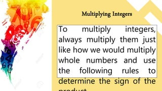 Multiplying and Dividing Integers | PPTX