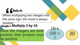 Multiplying and Dividing Integers | PPTX