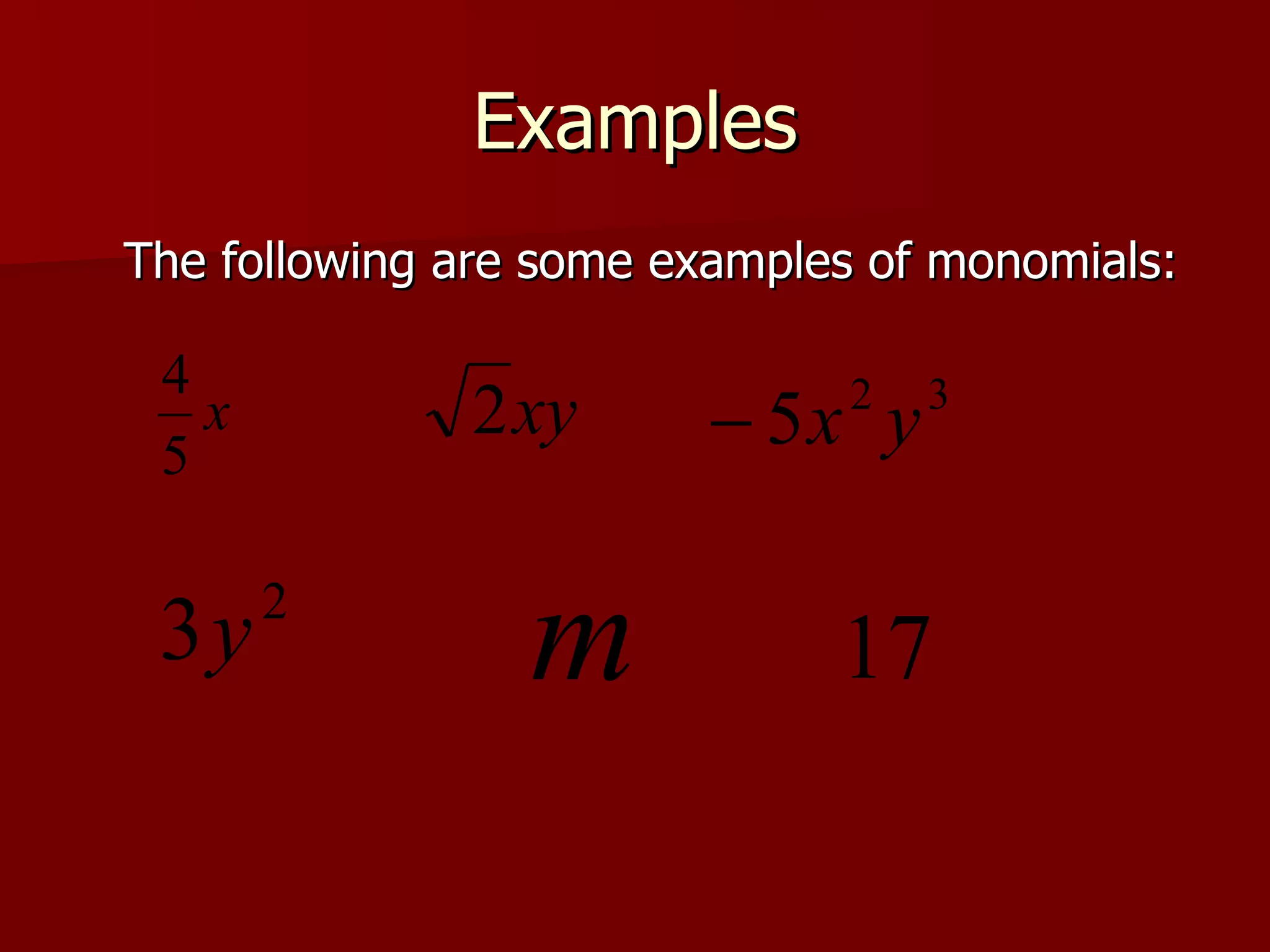 Multiplying And Dividing Monomials Module 1 | PPT