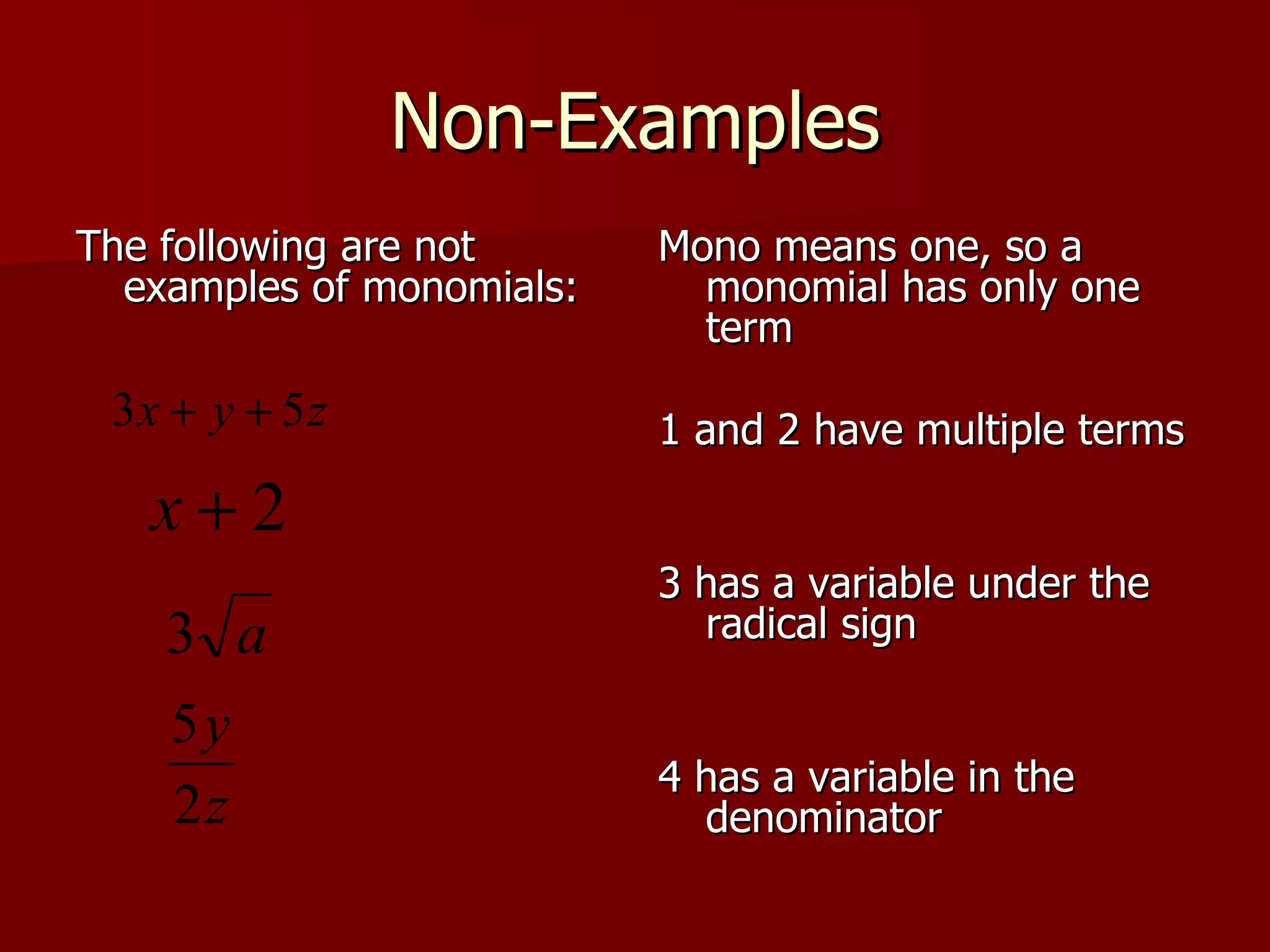 Multiplying And Dividing Monomials Module 1 | PPT