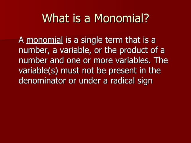 Multiplying And Dividing Monomials Module 1 | PPT