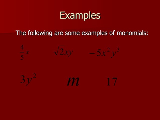 Multiplying And Dividing Monomials Module 1 | PPT