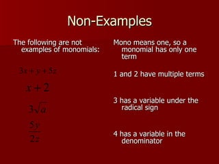 Multiplying And Dividing Monomials Module 1 | PPT