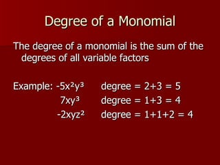 Multiplying And Dividing Monomials Module 1 | PPT