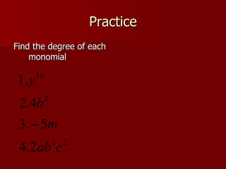 Multiplying And Dividing Monomials Module 1 | PPT
