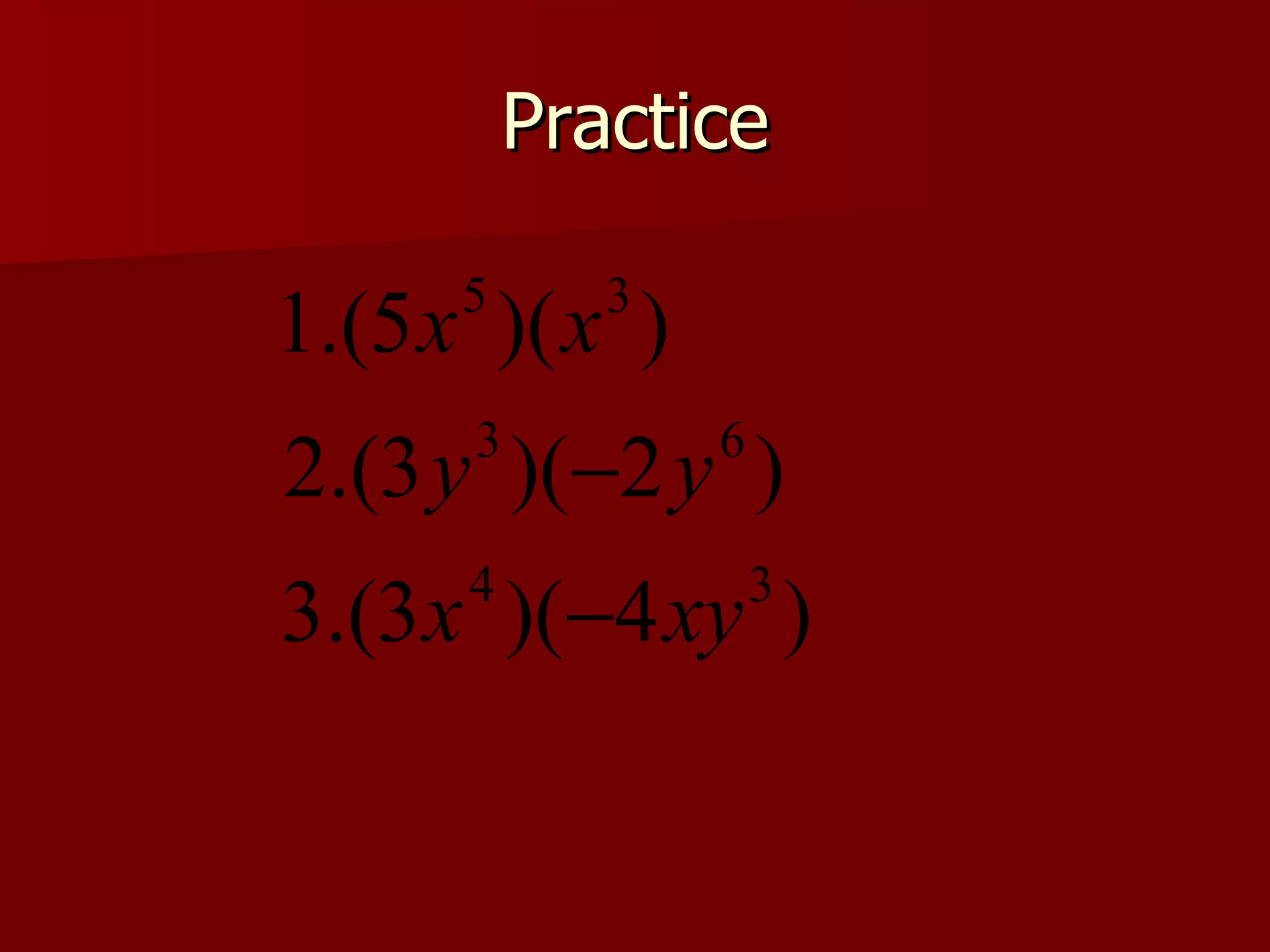 Multiplying And Dividing Monomials Module 2 | PPT