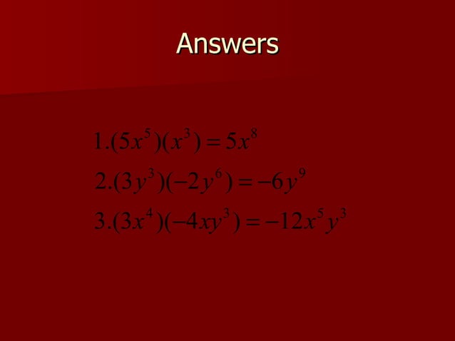 Multiplying And Dividing Monomials Module 2 | PPT