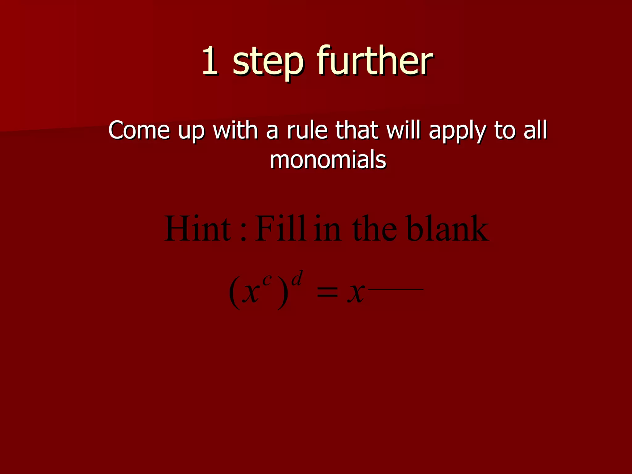 Multiplying And Dividing Monomials Module 3 | PPT