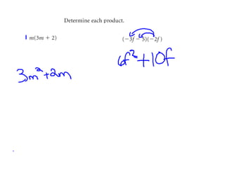 Multiplying binomial by monomial | PPT