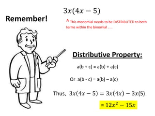 Multiplying binomials | PPTX