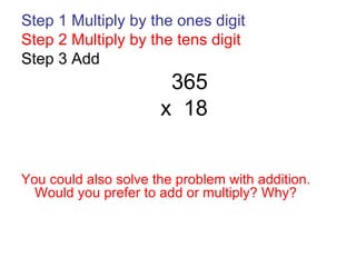 Multiplying By 2 Digit Numbers | PPT