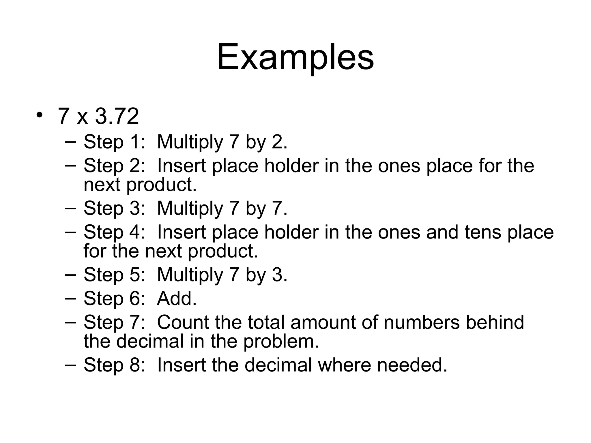 Multiplying Decimals | PPT