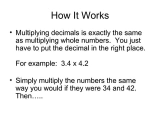 Multiplying Decimals | PPT