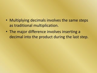 5th Grade Math - Multiplying Decimals | PPTX