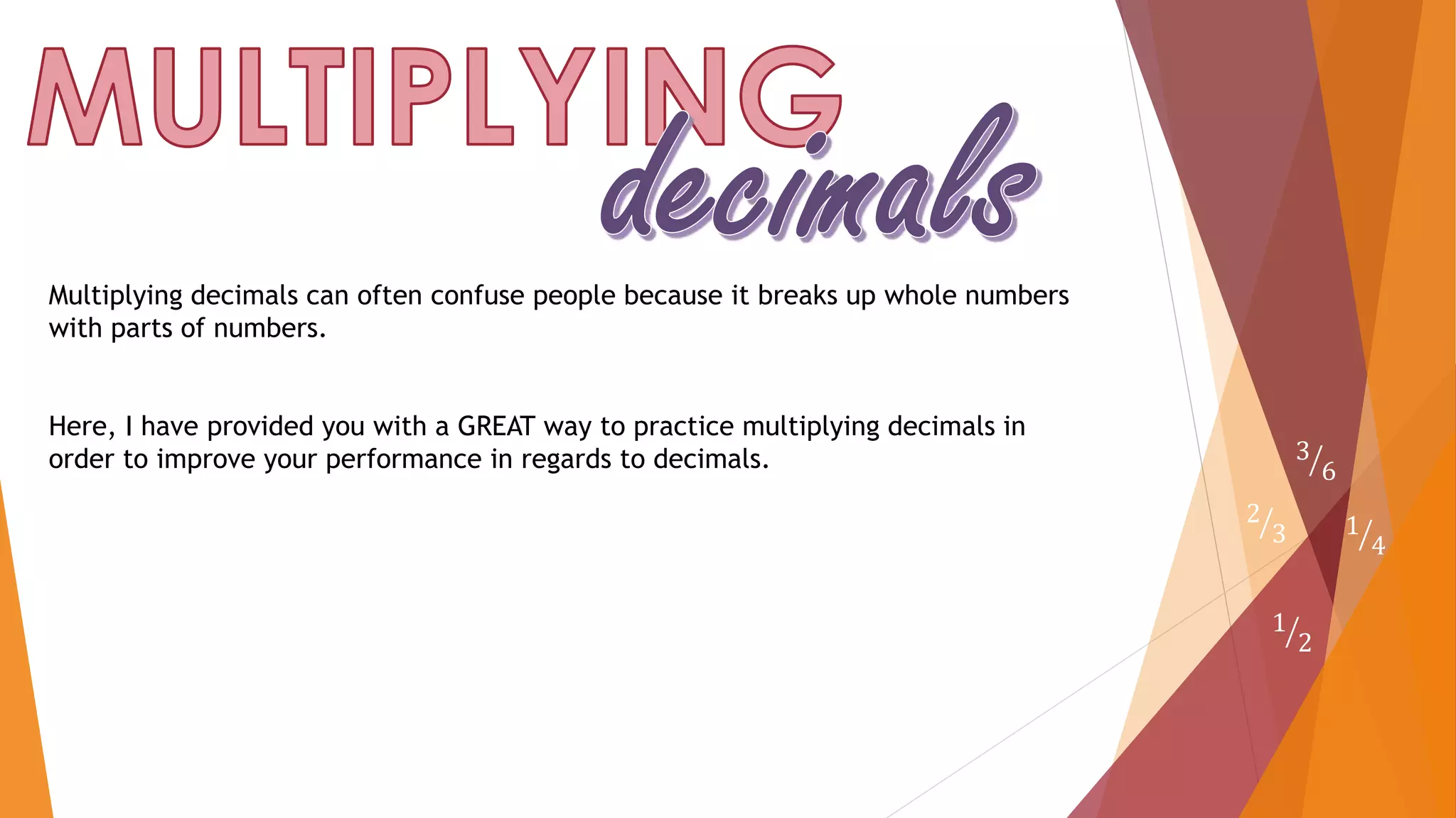 Multiplying decimals in GCSE mathematics for schools | PPT