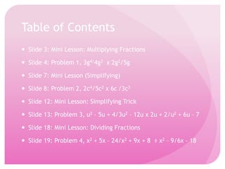 Multiplying & dividing rational expressions | PPTX
