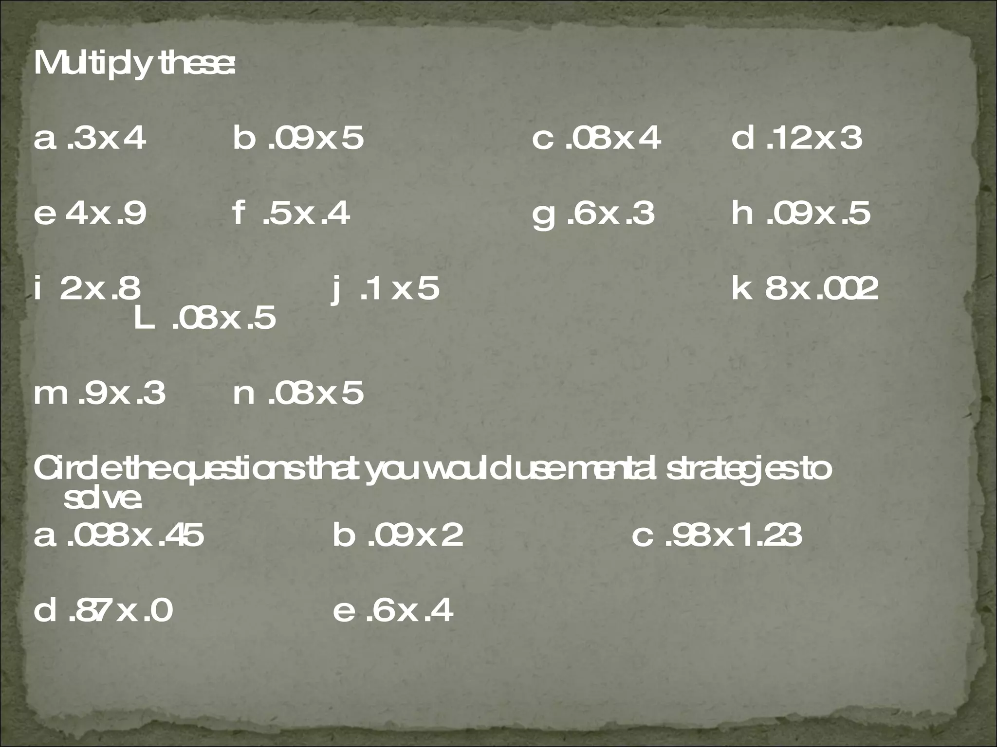Multiplying & Diving Decimals Quests | PPT