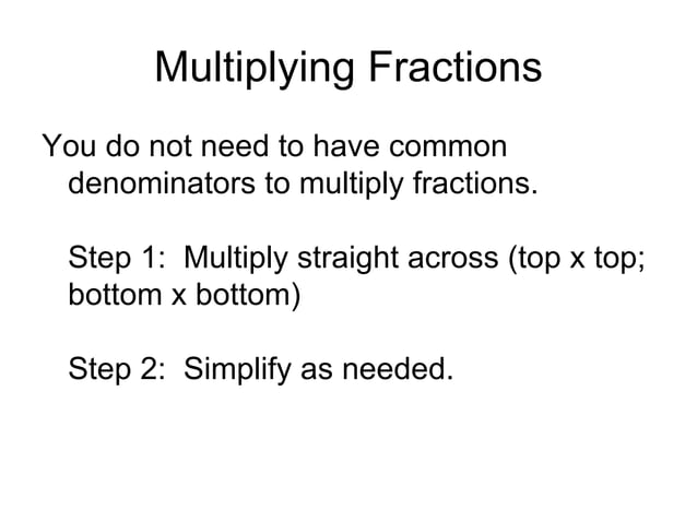 Multiplying Fractions And Mixed Numbers | PPT
