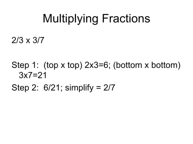 Multiplying Fractions And Mixed Numbers | PPT