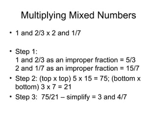 Multiplying Fractions And Mixed Numbers | PPT