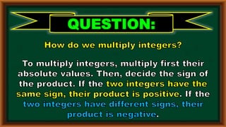 Multiplying integers | PPT
