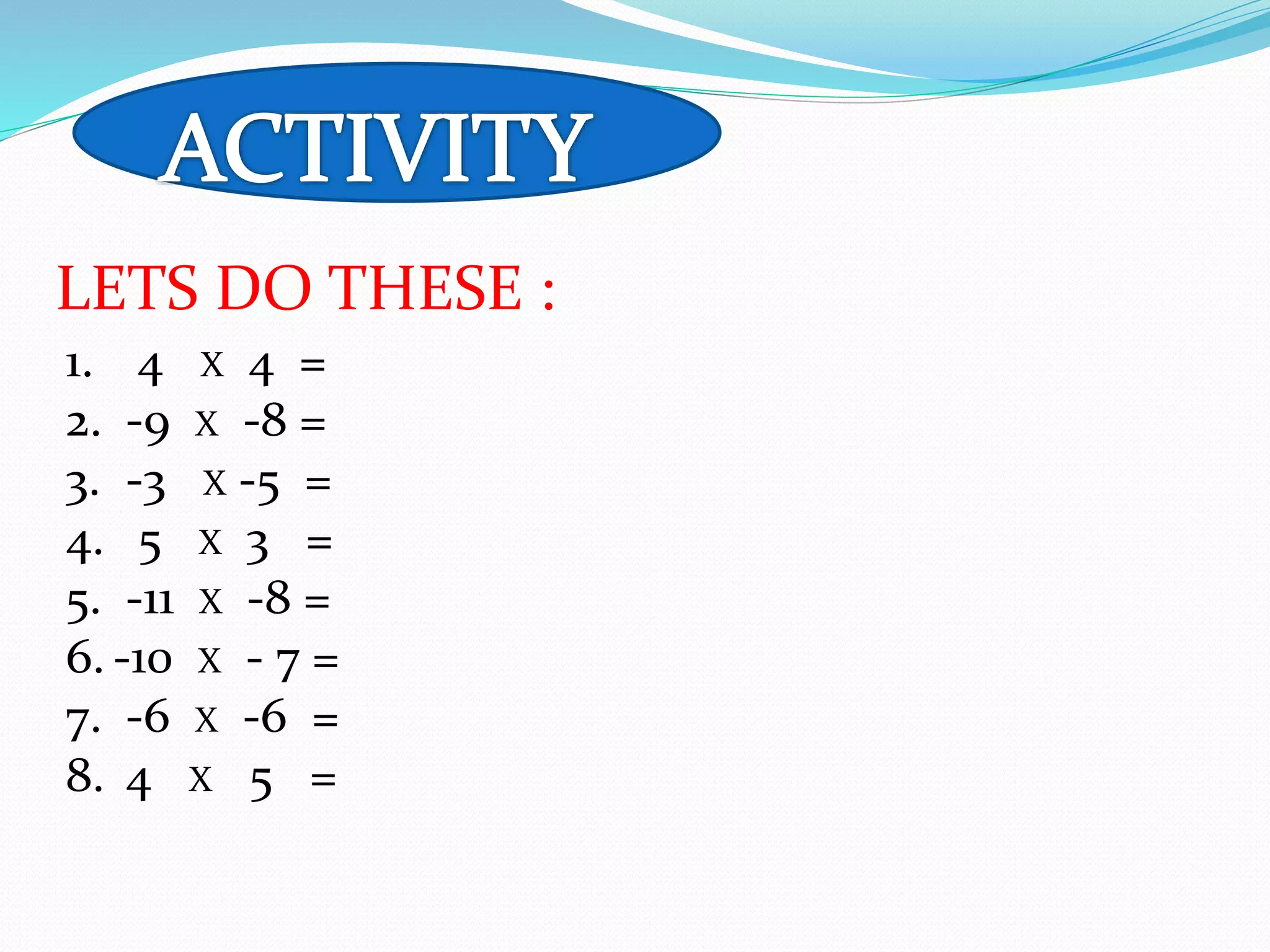 Multiplying intergers | PPT