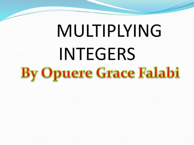 Multiplying intergers | PPT
