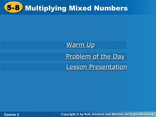 Multiplying mixed numbers | PPT