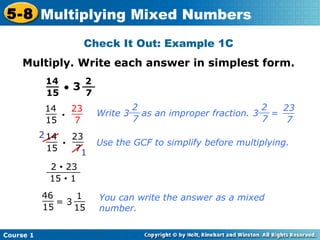 Multiplying mixed numbers | PPT