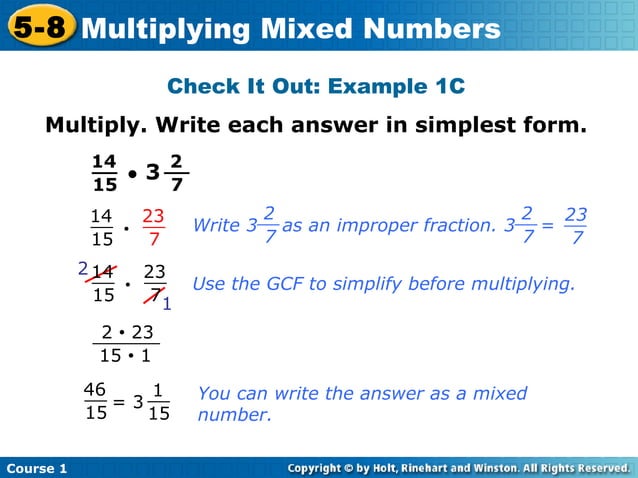 Multiplying mixed numbers | PPT