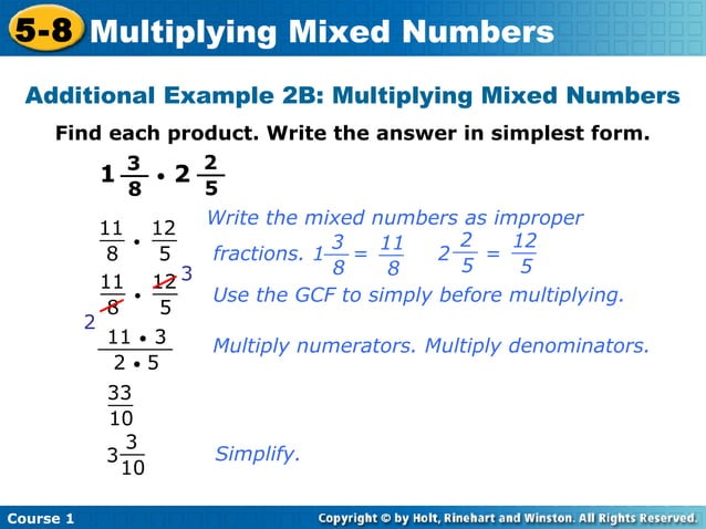 Multiplying mixed numbers | PPT