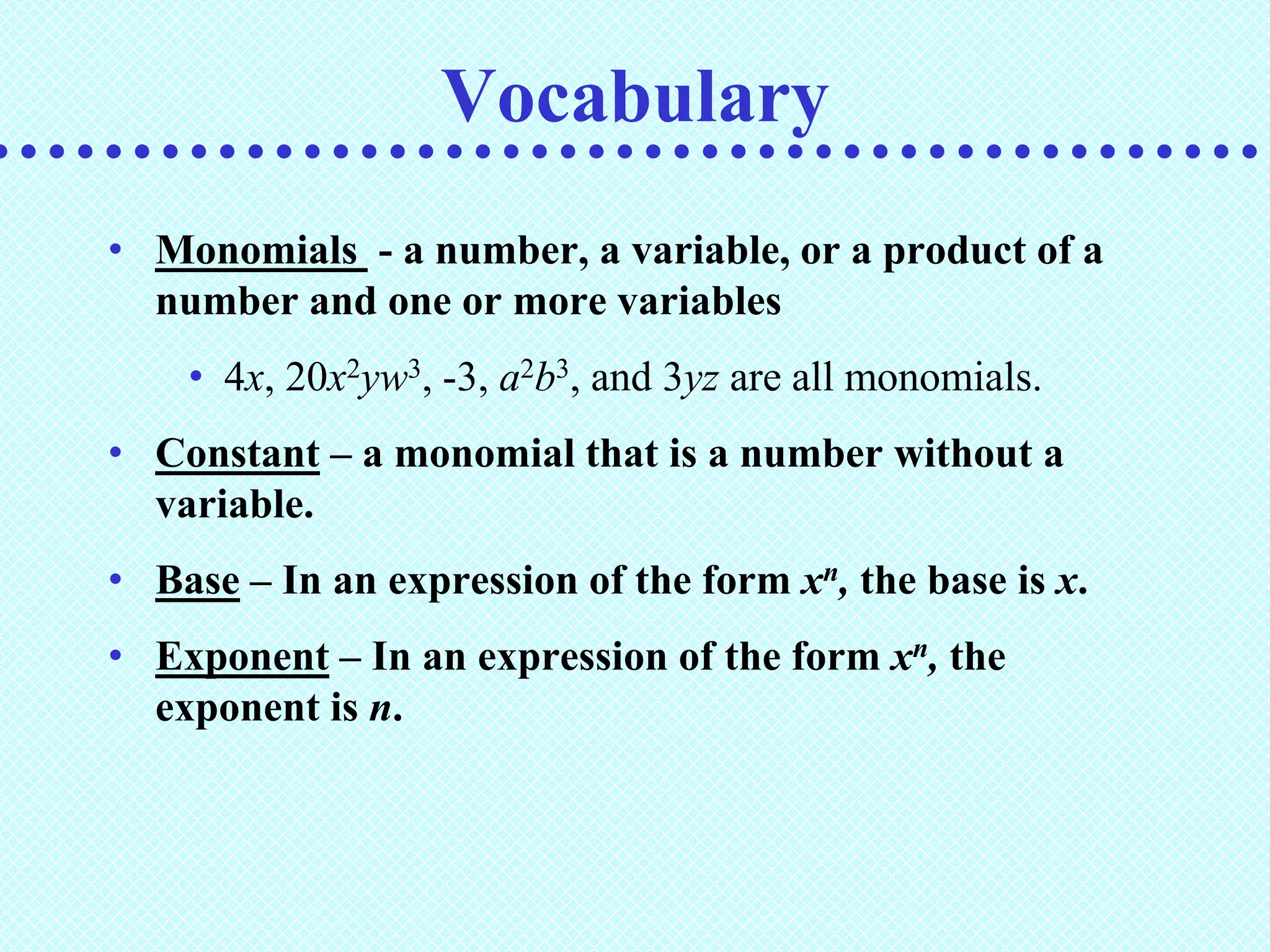 Multiplying Monomials | PPTX